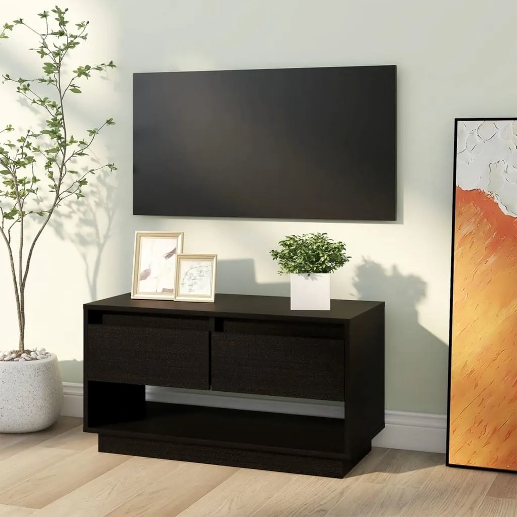 vidaXL TV skříňka 74 x 34 x 40 cm masivní borové dřevo [813843] Barva: Šedá