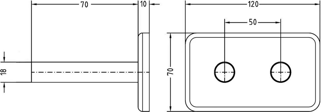 Sapho Krycí rozeta obdélníková k připojení TWIN černá mat CP7135B