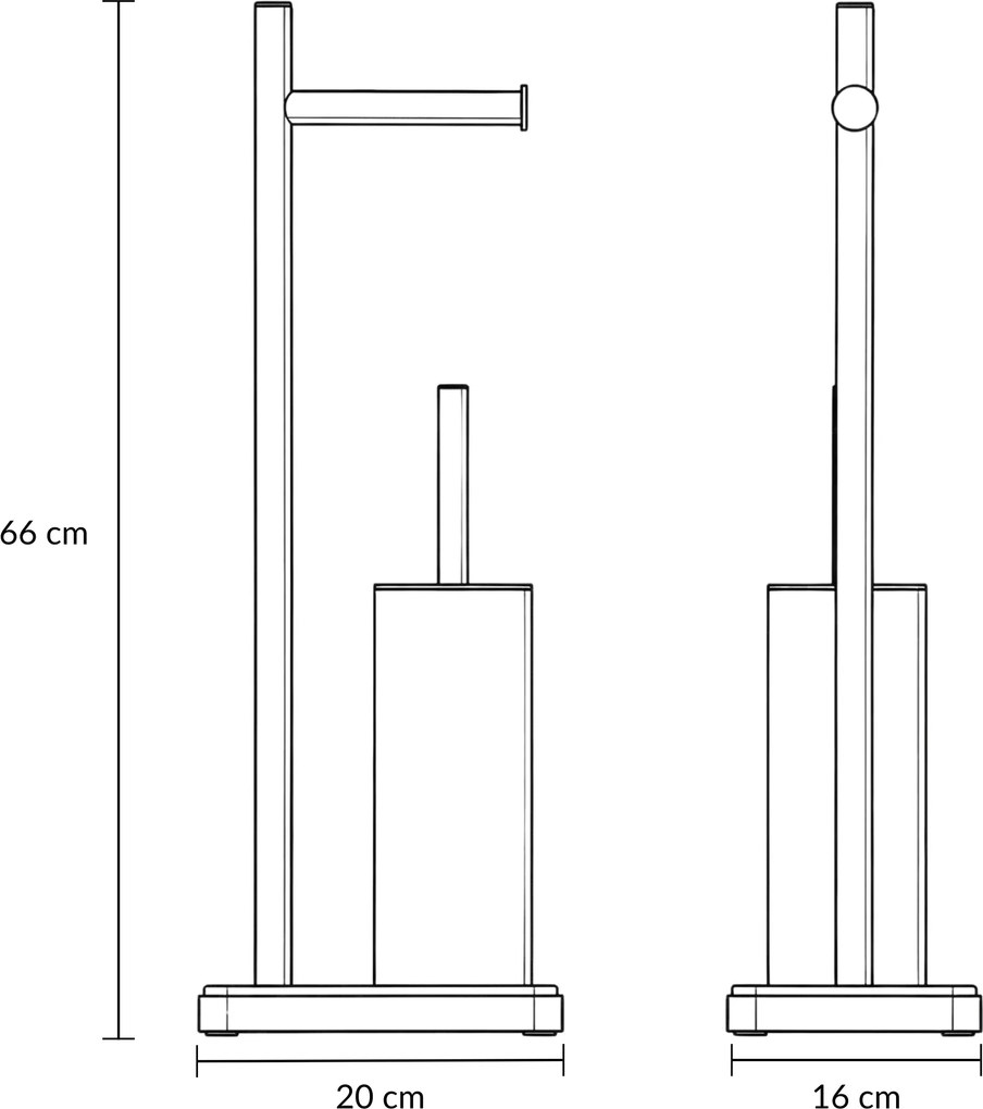 WC štětka s bambusovým držákem na toaletní papír ISME, 66 cm – černá