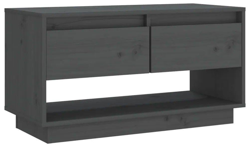 813841 vidaXL TV skříňka šedá 74 x 34 x 40 cm masivní borové dřevo