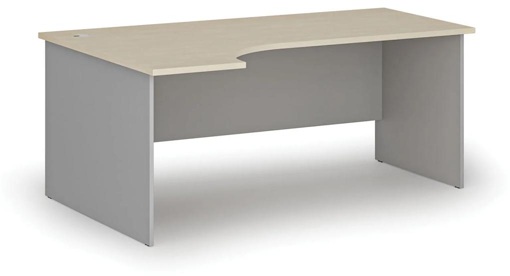 Kancelářský rohový pracovní stůl PRIMO GRAY, 1800 x 1200 mm, levý, šedá/dub přírodní