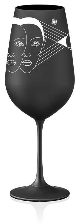 Crystalex - Bohemia Crystal Sklenice na bílé i červené víno Viola 550 ml černá, znamení BLÍŽENCI_1 ks