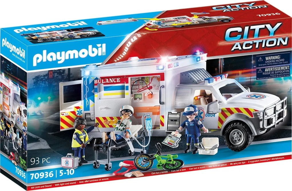 Stavebnice playmobil 70936 záchranná služba: us ambulance