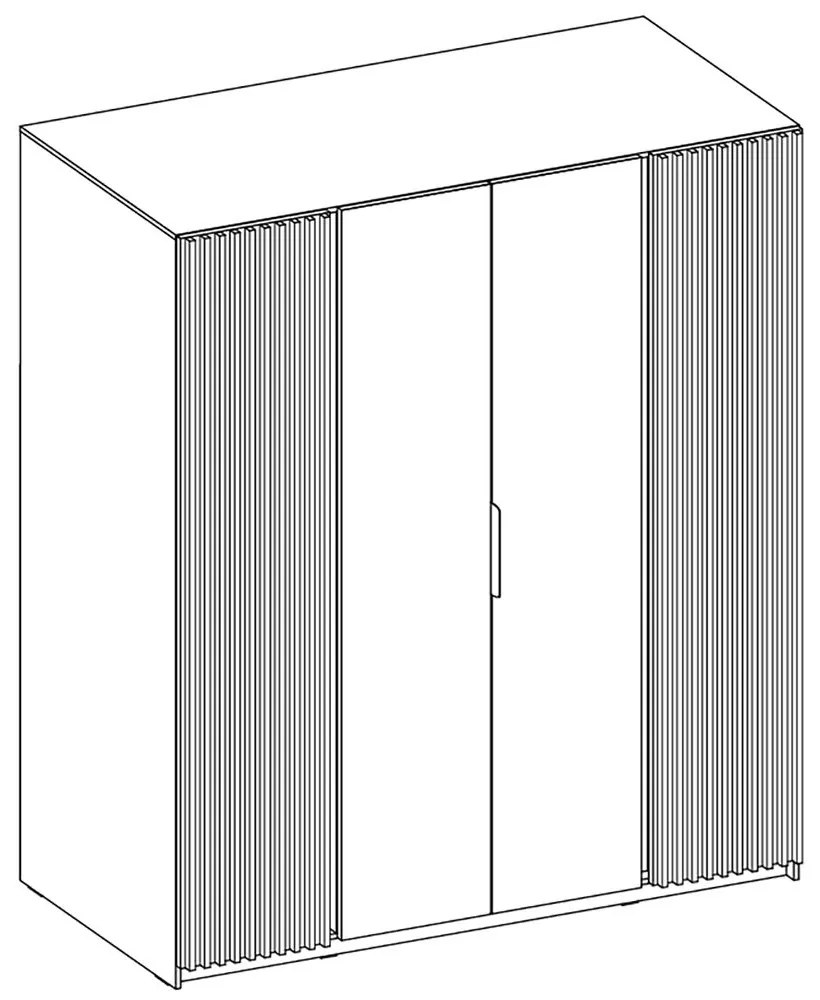 Šatní skříň KAJA 2LAM 2F | 200 cm | bez zrcadla | VYSOKÁ | evoke + černé lamely