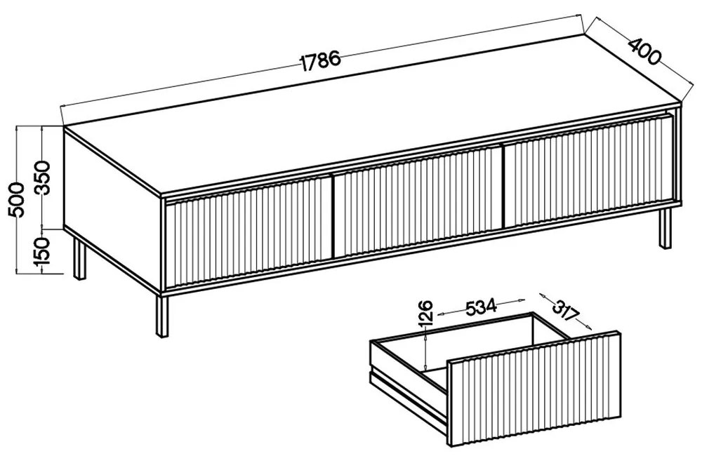 Obývací stěna OSAKA b | 3 díly | béžová