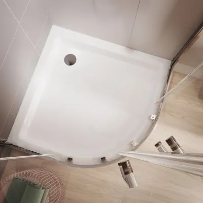 Cersanit TAKO sprchová vanička 80x80x16 cm, čtvrtkruhová, bílá, S204-003