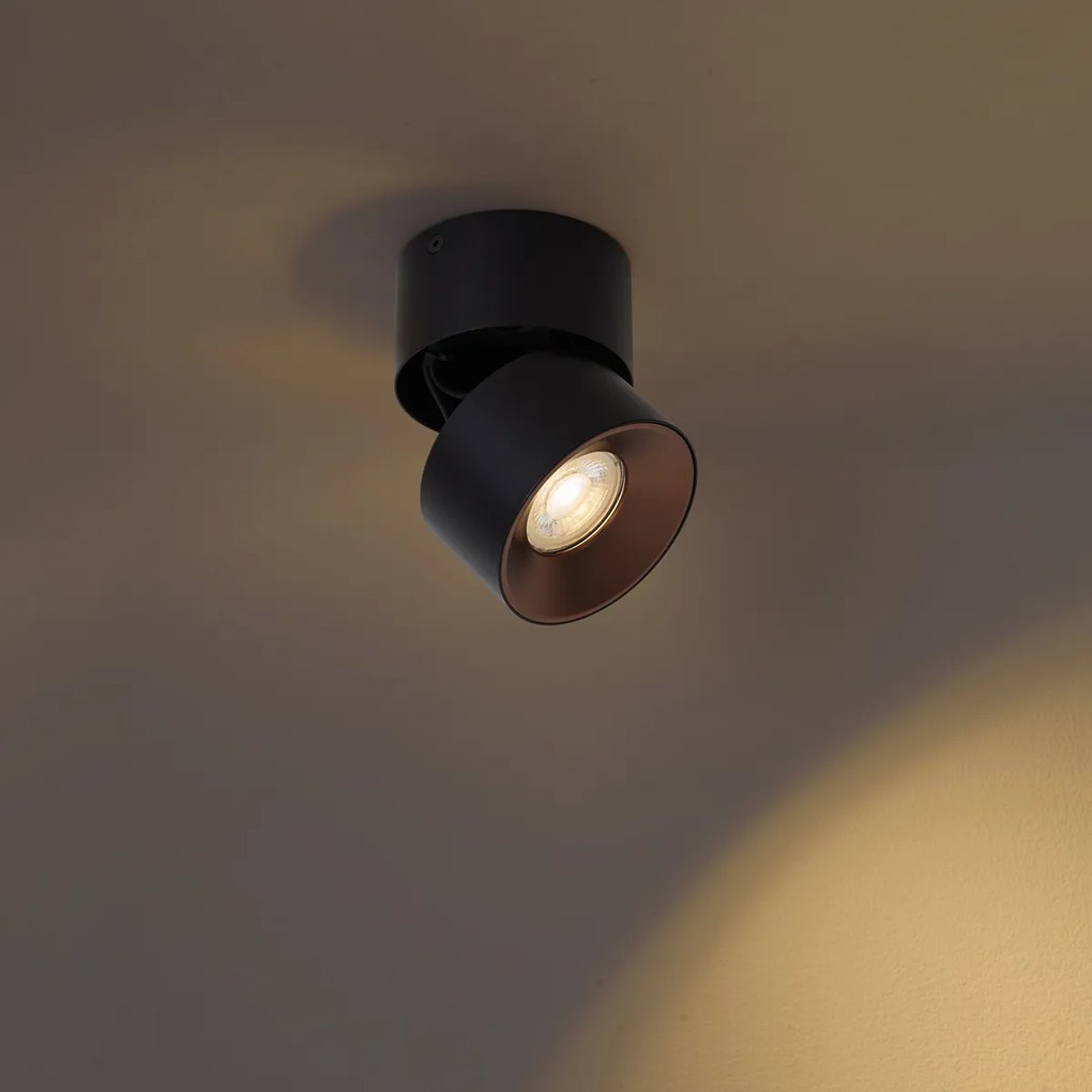 Moderní přisazené bodové svítidlo černé GU10 50mm naklápěcí - Echo