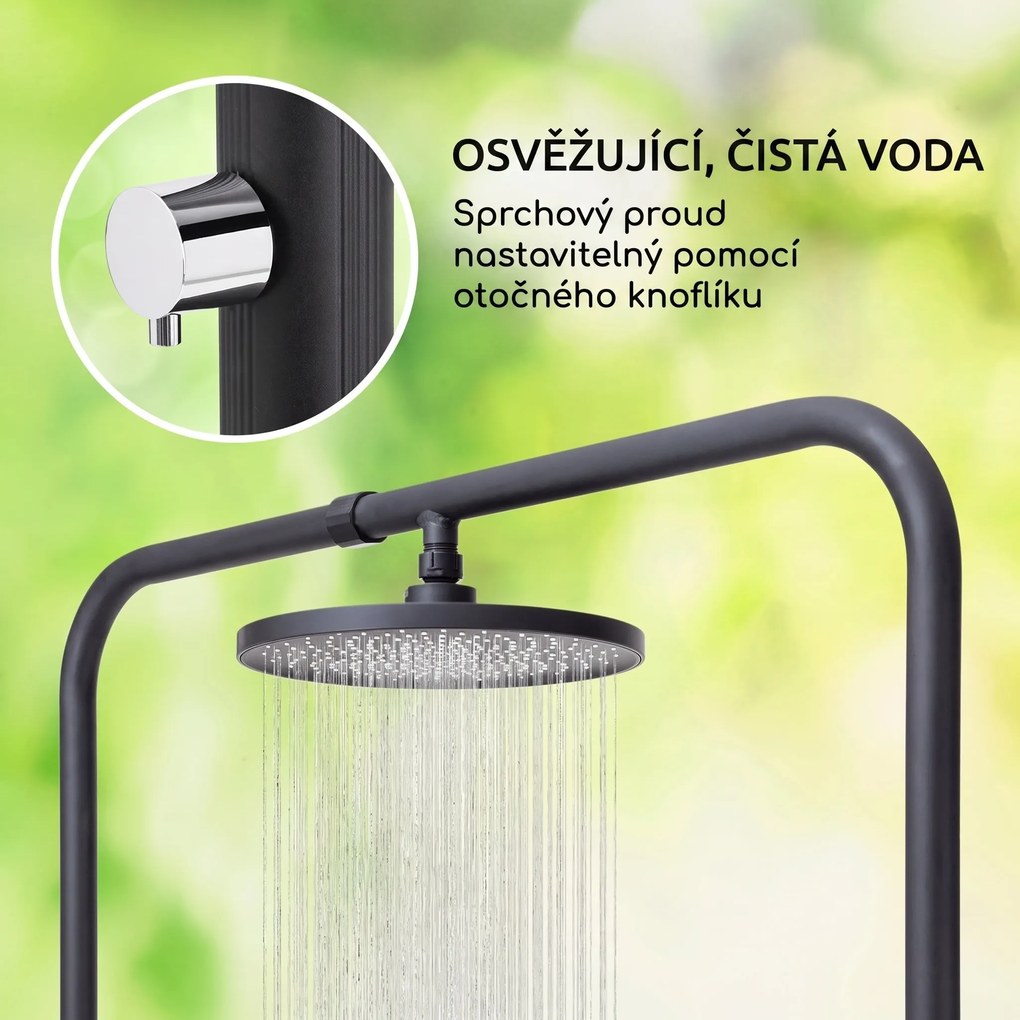 Blumfeldt Sumatra Falls Round zahradní sprcha WPC hliník Ø 80 cm kulatá