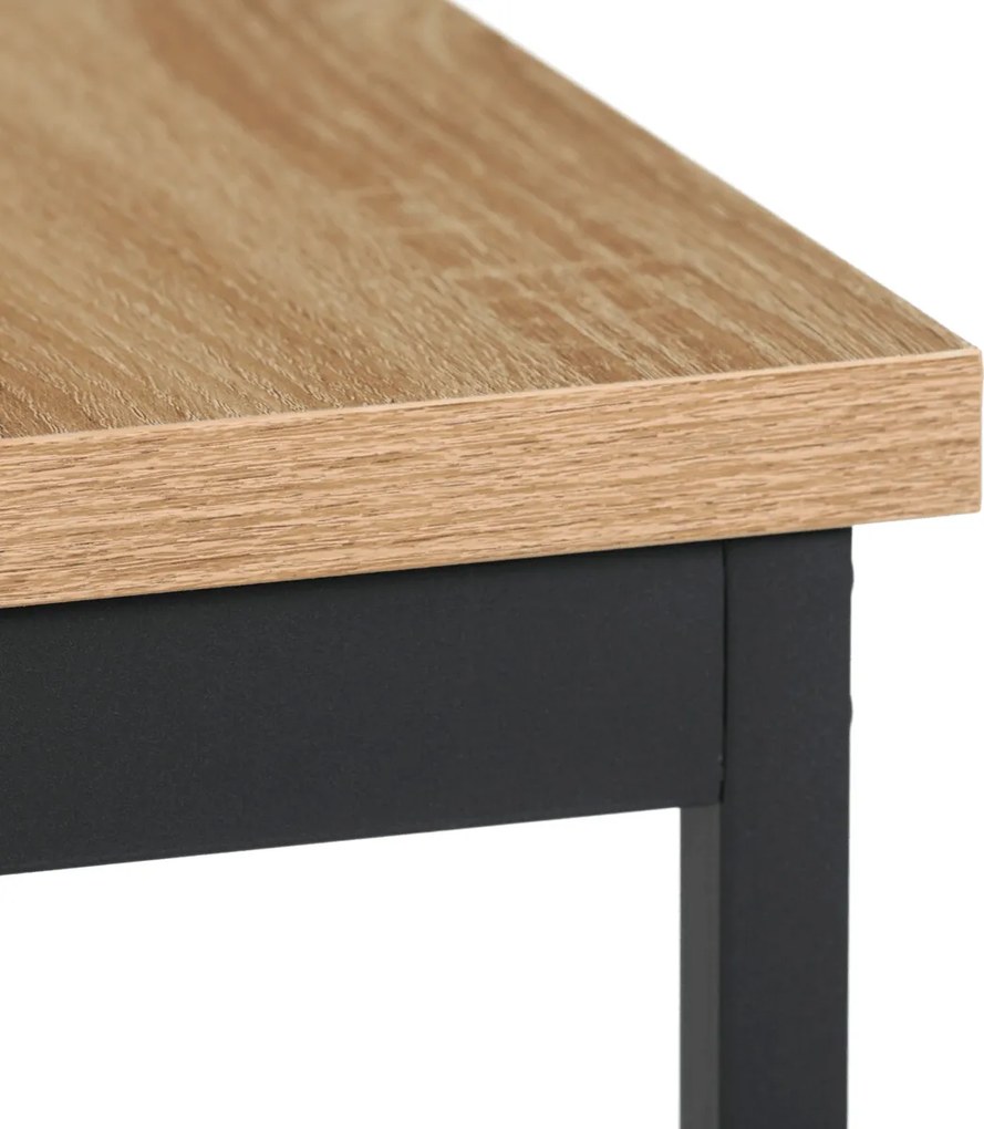 Jídelní set s 2 lavicemi, 110x60x75cm, mdf, dub, AUT-G1175 OAK