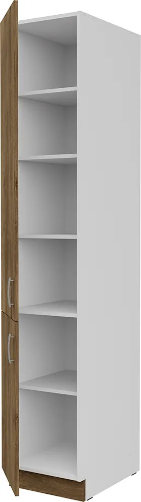 SARA l | vysoká skříňka 40 DK-210 2F policová | 40 cm | bílá/dub lefkas