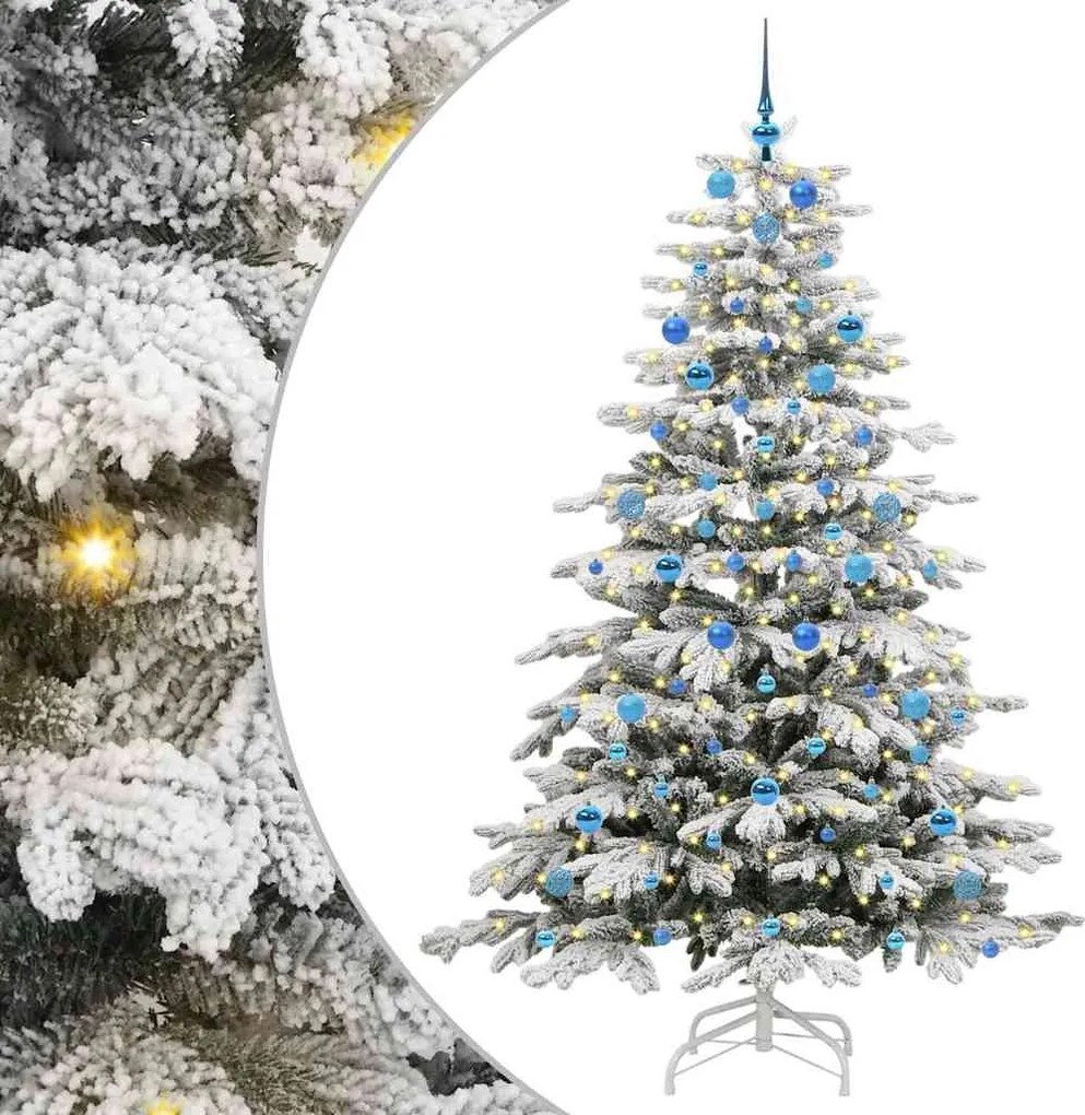 Umělý Skládací Vánoční Strom Bílá 210 cm PE a PVC 3395656