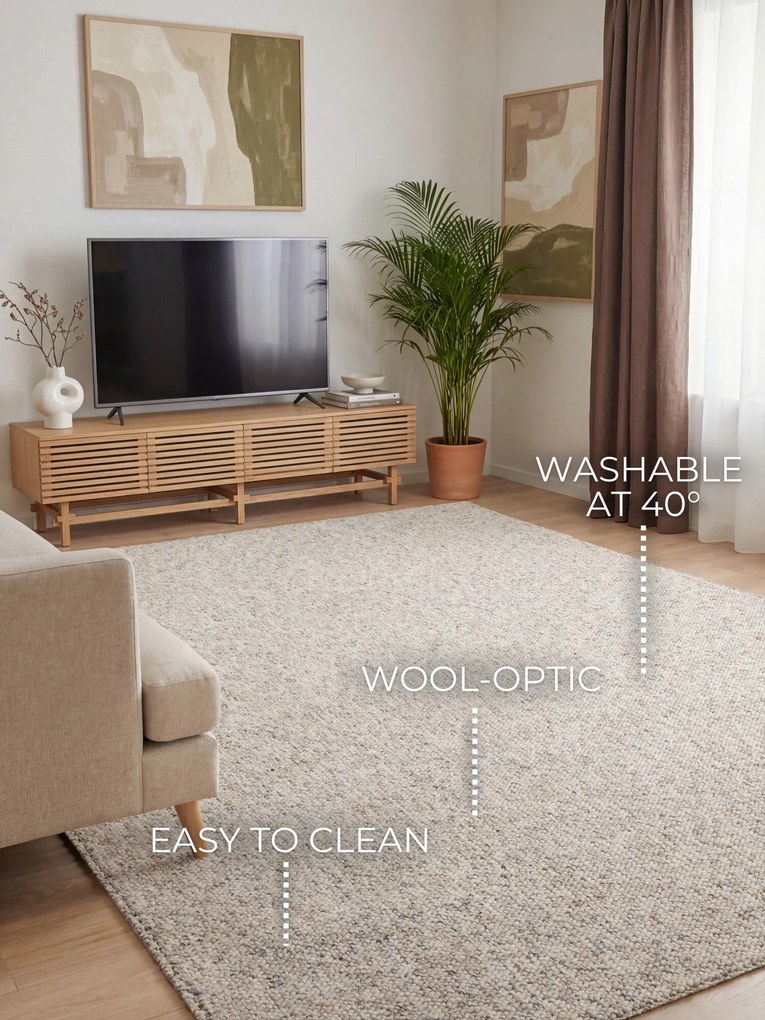 ELLE Decoration, Kusový koberec Wolly Ultra 106230 Dark Cream z kolekce Elle, 200x290, béžová, ložnice