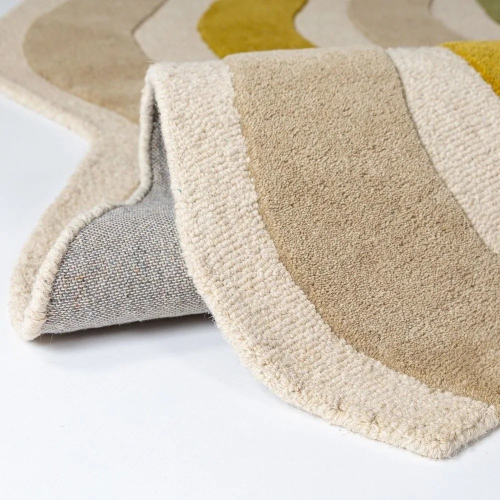 Zelený/v přírodní barvě ručně tkaný vlněný koberec 200x290 cm Cascade Wool – Flair Rugs
