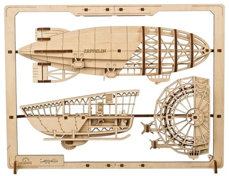 Ugears 2,5D dřevěné mechanické puzzle Vzducholoď Zeppelin