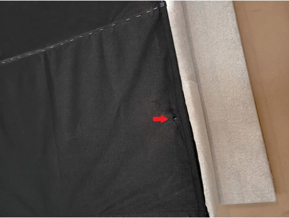 Béžová čalouněná dvoulůžková postel s úložným prostorem s roštem 180x200 cm Thessa Bold Line - II. jakost – Bonami Selection