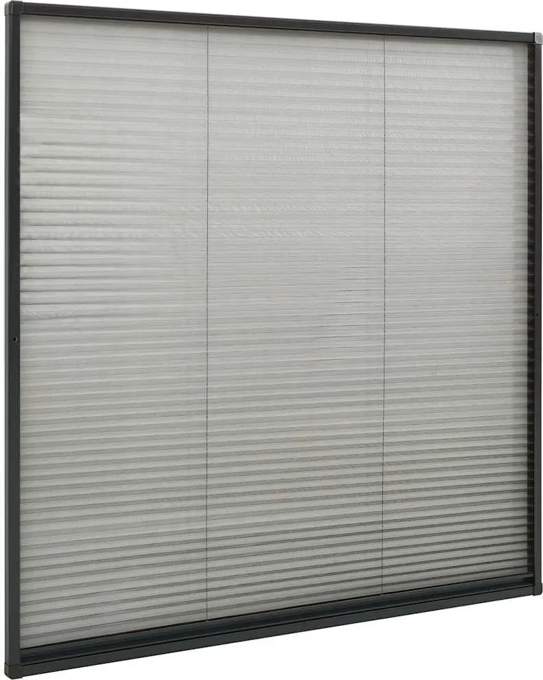 Plisovaná okenní síť proti hmyzu hliník antracitová 120x120 cm 148666