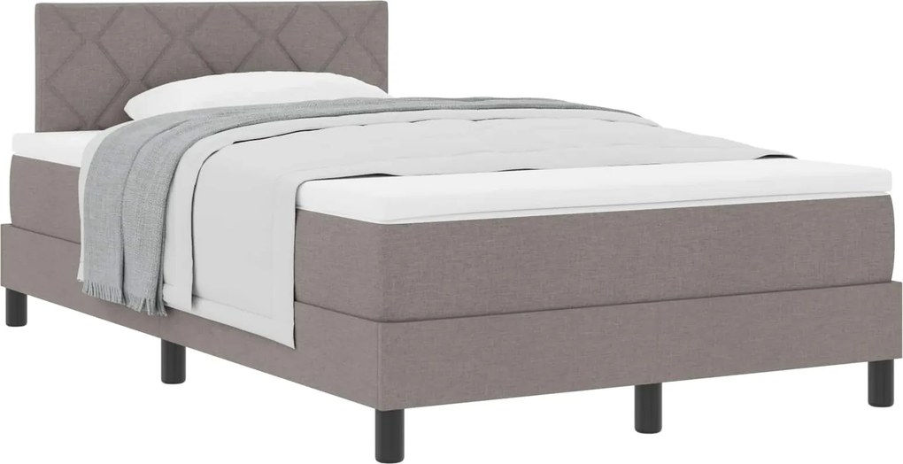 Postel s boxspringem s čelo Taupe 120 x 190 cm textil 3338752