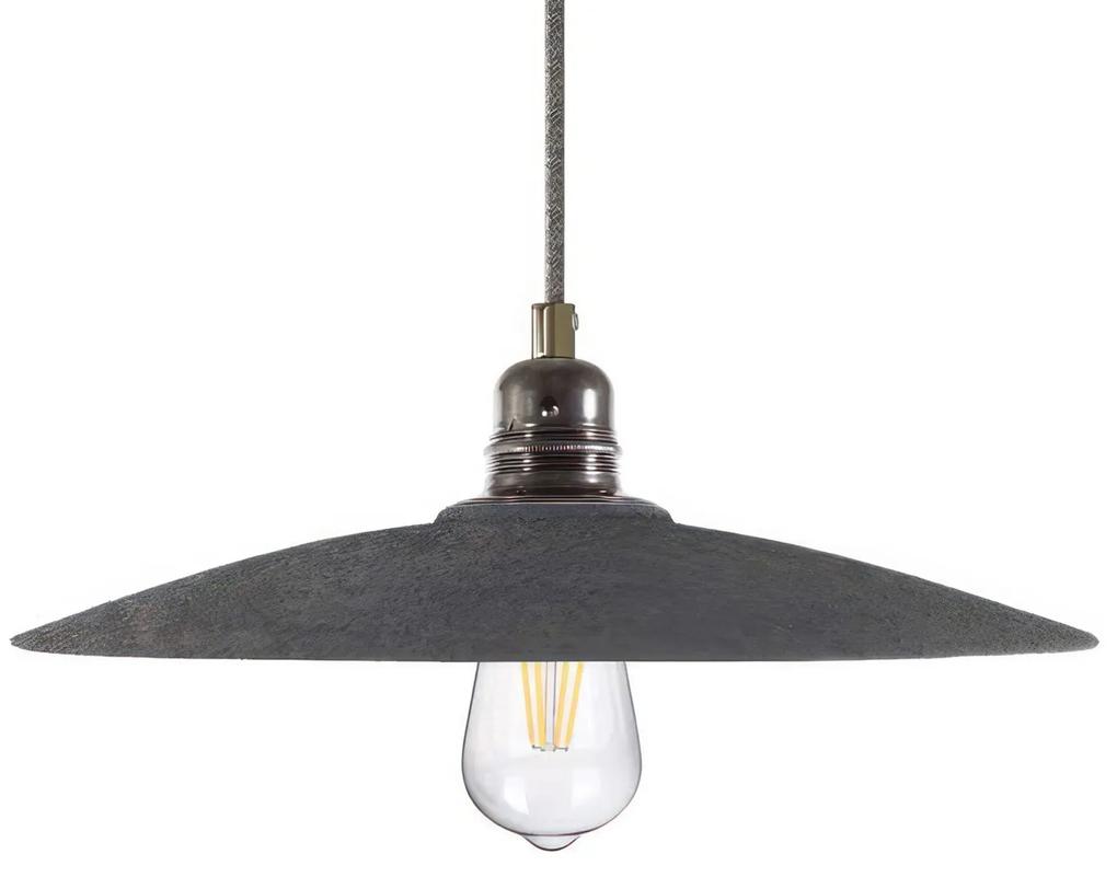 creative cables Závěsná lampa s textilním kabelem, keramickým stínidlem a kovovými detaily Barva: Černá-měď