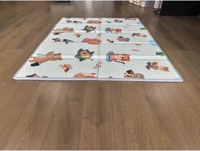 AIYAPLAY Hrací podložka pro děti 200x150x1,5 cm s motivem lesa, skládací a oboustranná z XPE, 0-3 roky, vícebarevná