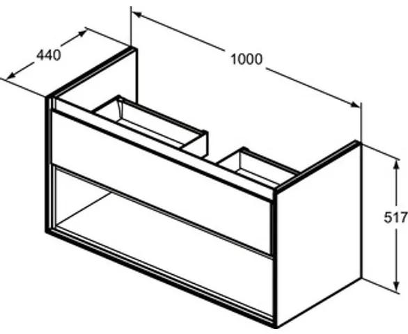 Ideal Standard Connect Air Skříňka pod umyvadlo 100 cm, šedý dub E0828PS