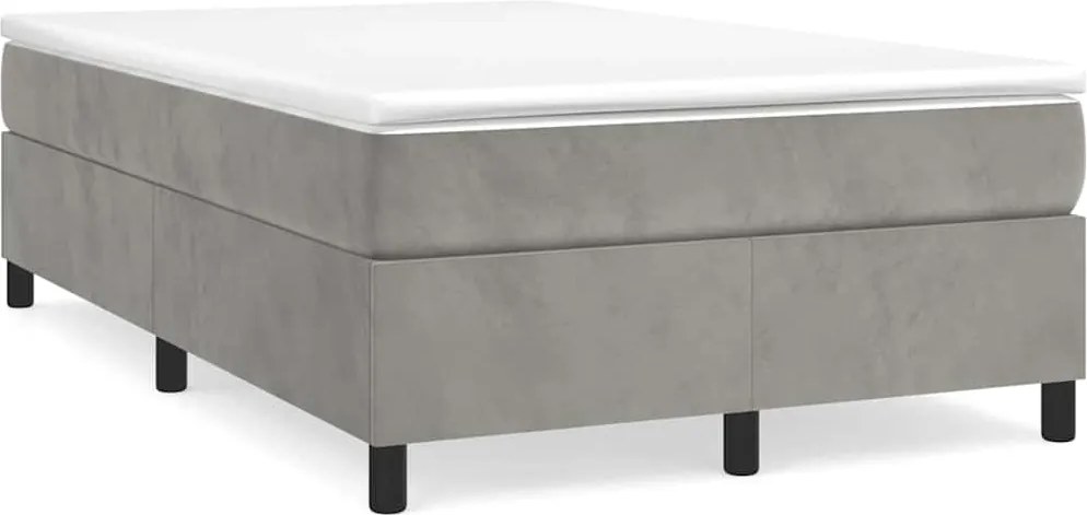 Rám postele s boxspringem světle šedá 120 x 200 cm samet 3121108