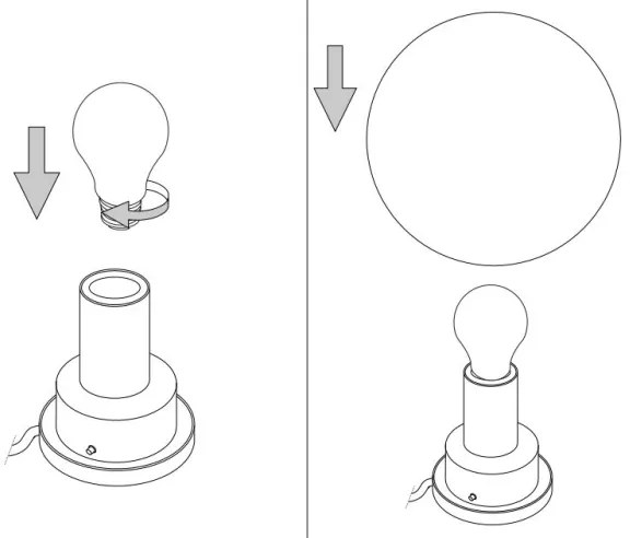 Ideal Lux - Náhradní sklo univerzální MAPA E27 pr. 20 cm bílá