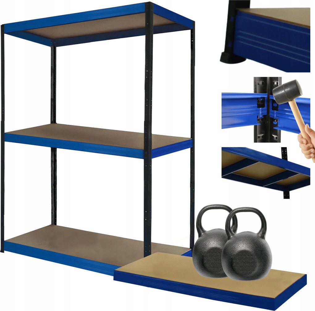 Kovový skladový regál dílenský stojan Helios 90x110x50 cm 3Px275 kg