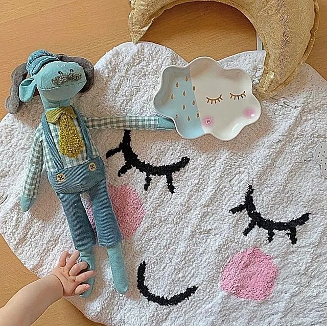 Sass & Belle Dětský koberec Sweet Dreams Smiling Cloud bílý 70 x 54 cm