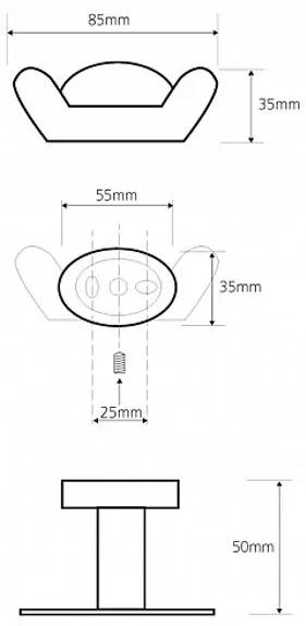 Bemeta Oval OVAL dvojháček 85x40x50 mm, chrom 118406031
