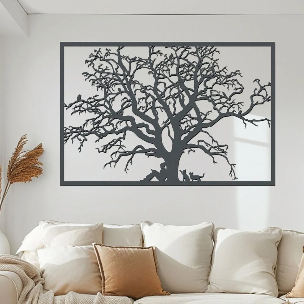 dřevo života Dřevěný strom ODPOČINKU Zvolte rozměr (cm): 60x40, Zvolte barvu dekoru: Černá