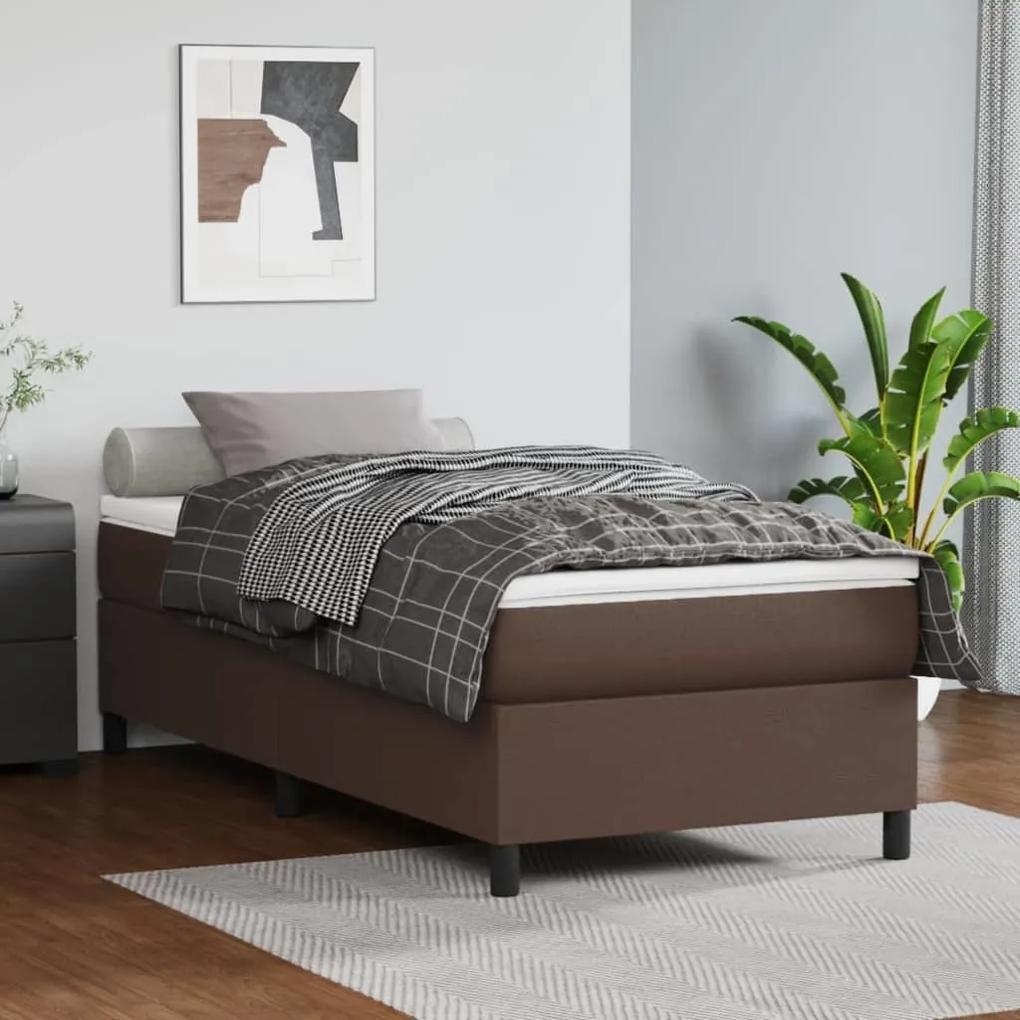 vidaXL Box spring postel s matrací 80 x 200 cm umělá kůže [3144576] Barva: Bílá