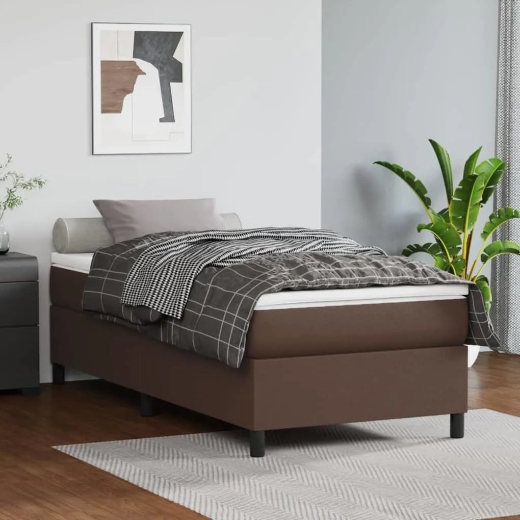 vidaXL Box spring postel s matrací 80 x 200 cm umělá kůže [3144576] Barva: Černá