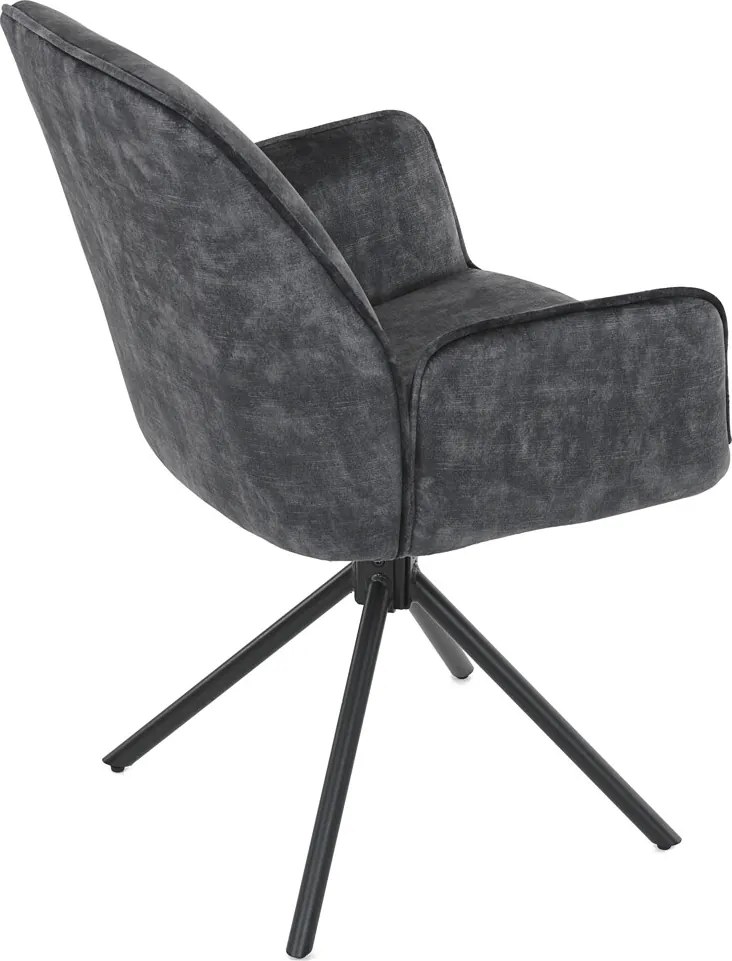 Jídelní židle VERONICA - černý samet / černé kovové nohy