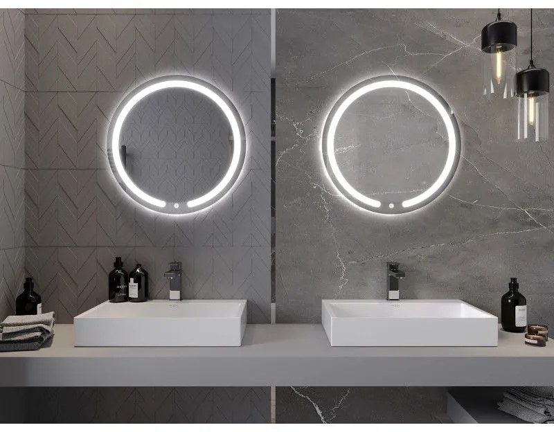 Mexen Rose, LED koupelnové zrcadlo s podsvícením 60x60 cm, 6000K, ochrana proti zamlžování, 9810-060-060-611-00