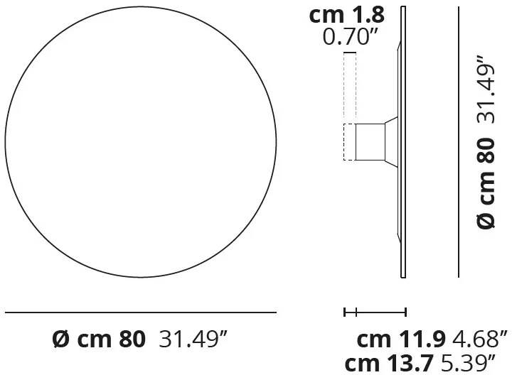 Lodes Puzzle Mega Round Large, červené svítidlo pro nepřímé osvětlení, 4x15W LED 2700/3000K stmívatelné, prům. 80cm