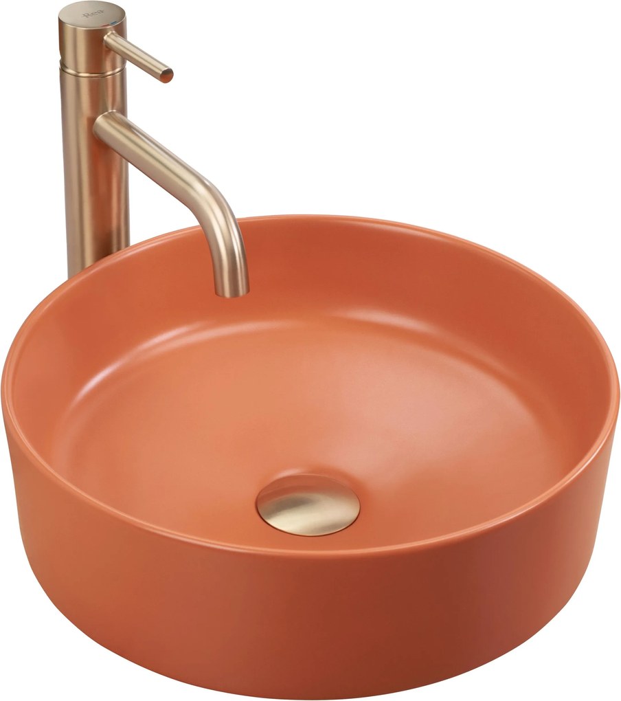 Rea Sami, umyvadlo na desku 370x370x135 mm, oranžová, REA-U4566