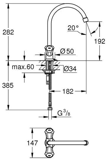 GROHE Costa L Dřezová kohoutková baterie, chrom 31812001