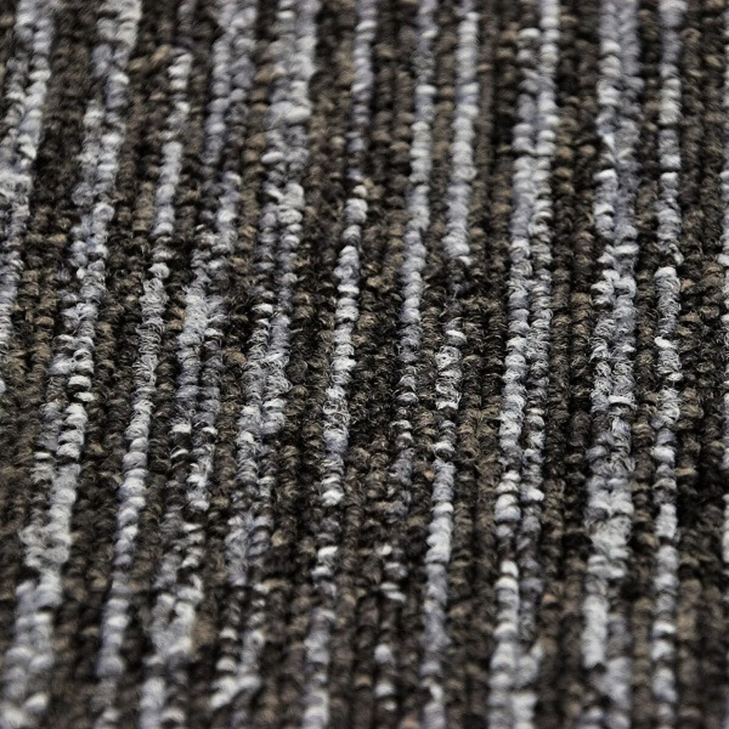 Tapibel, Kobercový čtverec Coral Lines 60345-50 šedo-černý 50 x 50 cm, chodba / předsíň