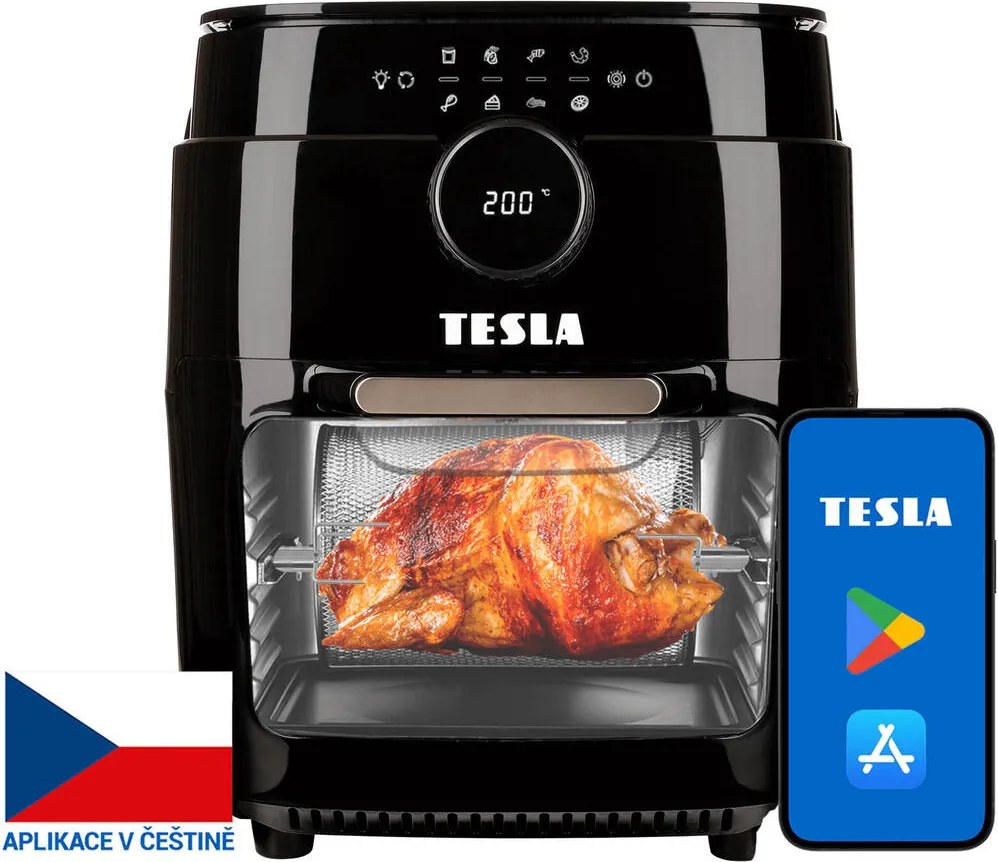 TESLA AirCook & Grill QG800 WiFi - Nový, pouze rozbaleno - Horkovzdušná fritéza