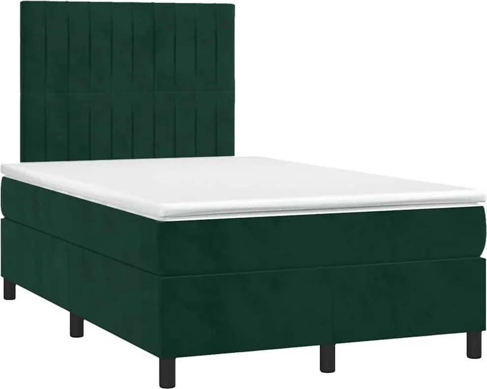 Box spring postel s matrací tmavě zelená 120 x 200 cm samet 3143136