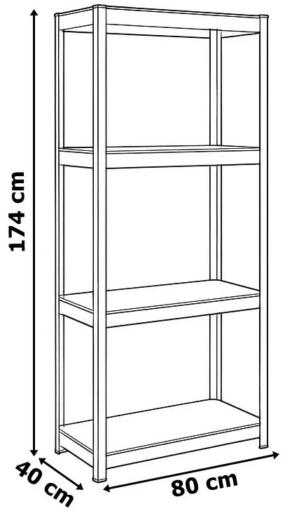 Dílenský regál IRONHOLD 174x80 cm stříbrný