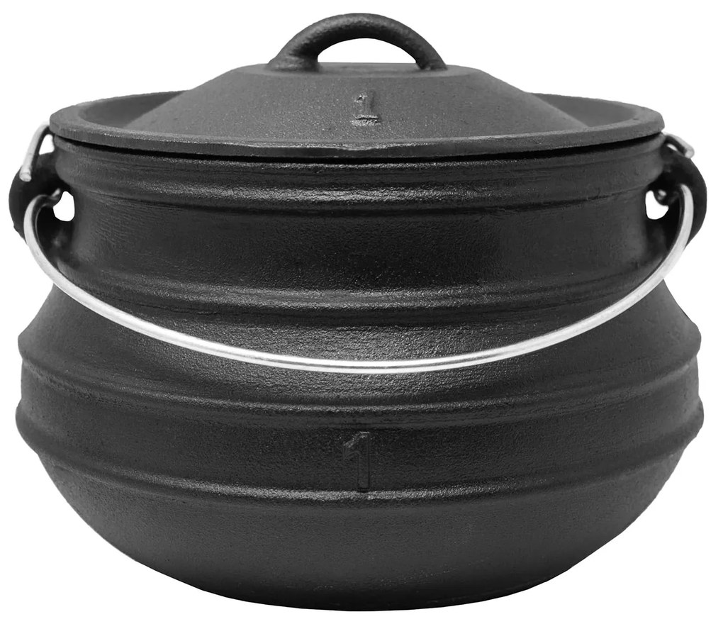 Beefalo, litinový hrnec, potjie, velikost S, litina, kulatý, poklice, 3 l