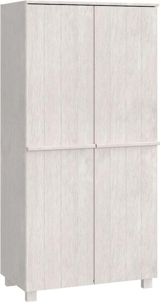 Šatní skříň HAMAR bílá 89 x 50 x 180 cm masivní borovice 340481