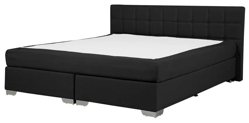 Černá čalouněná kontinentální postel 180x200 cm - ADMIRAL