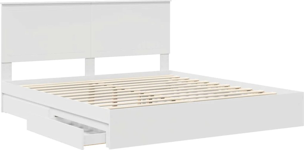 Postel s úložným prostorem Bílá 180 x 200 cm Kompozitní dřevo 3411180
