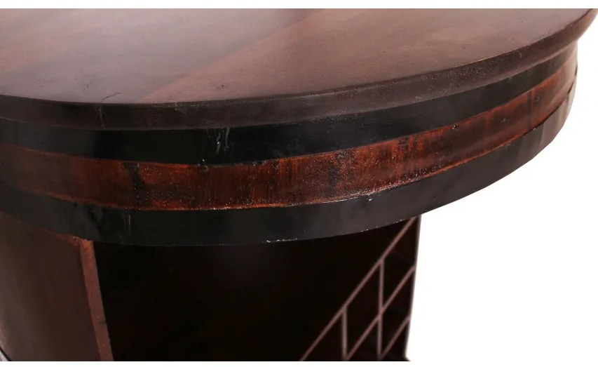 Barový stůl ve tvaru soudku z recyklovaného dřeva Mamba 67cm