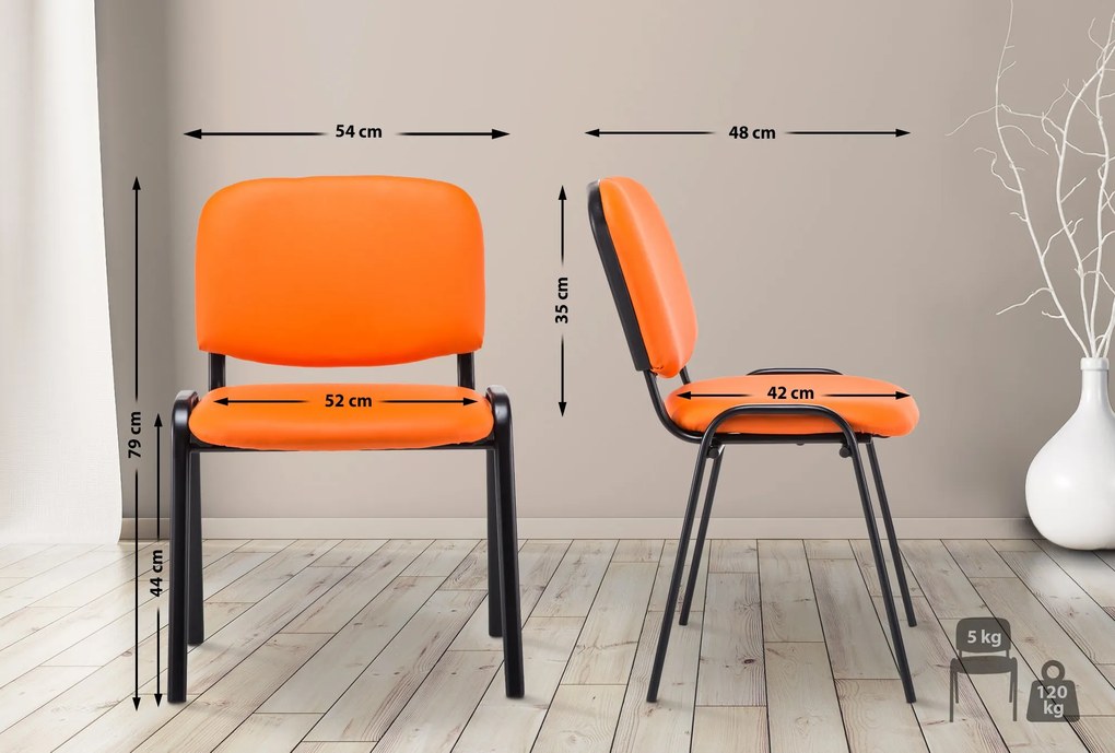Konferenční židle Ken umělá kůže – oranžová