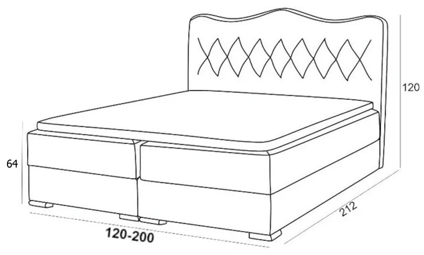 Expedo Čalouněná postel ALADIN + topper, 180x200, madryt 128