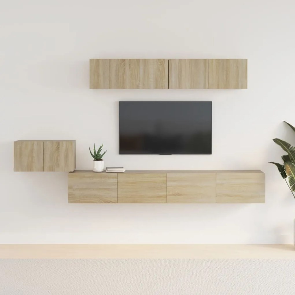5dílný set TV skříněk dub sonoma kompozitní dřevo 3114432