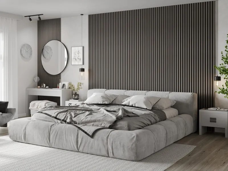 Mexen Lam-F, akustické stěnové lamely 275 × 30 cm, plstěný podklad 8 mm, technická dýha, dub ocelový, S105-275307-3015-006